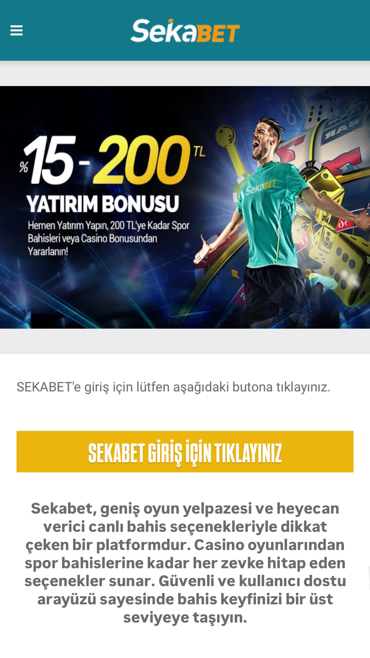 Sekabet Giriş-Sekabet Güncel Giriş