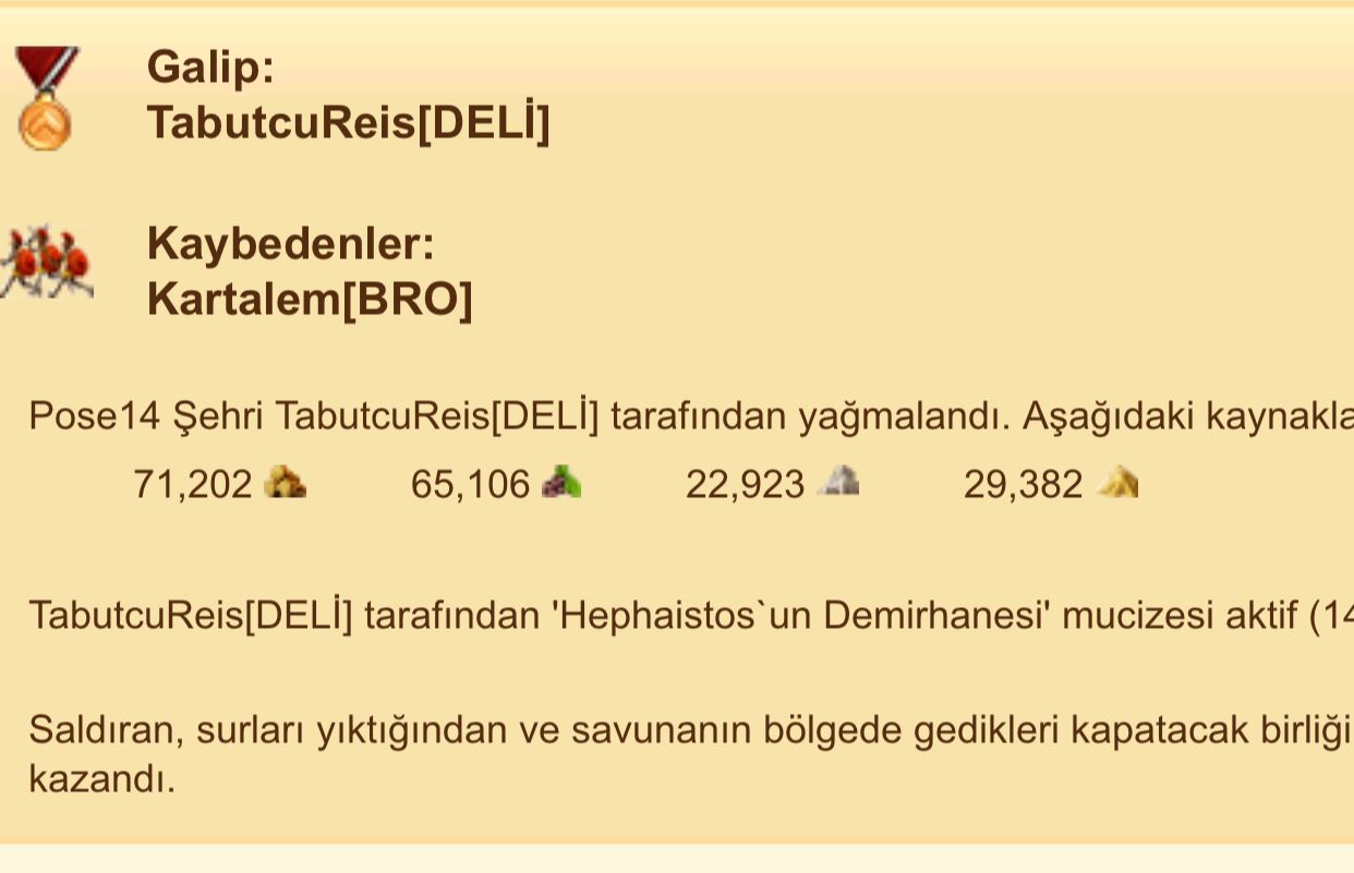 LEGENDS of DELİ(DELİ) İTTİFAKI SAVAŞ VE YAĞMA RAPORLARI - Oyuncular Arası İletişim - Ikariam