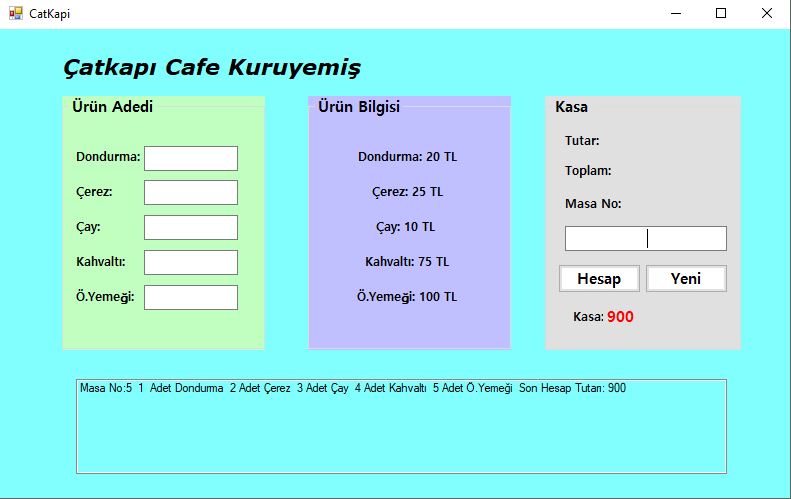GitHub - sencanalim/Dukkan_Catkapi_Kasa_Takibi: Bu bir işletmenin hesabını yapan programdır